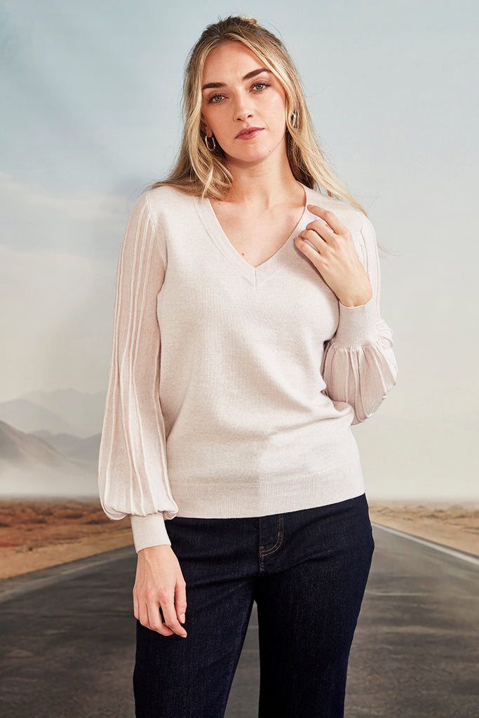 Nina Sweater in Bone – Arielle Clothing